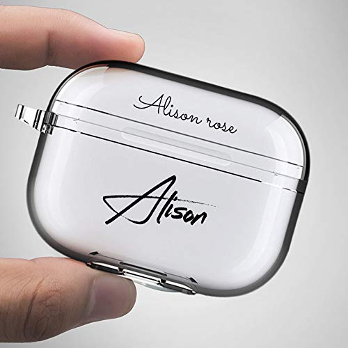 Custom Name Picture Airpods Case with Keychain, TPU Soft DIY Personalized, Compatible with Apple AirPods Pro and AirPods 2 and 1 Cover