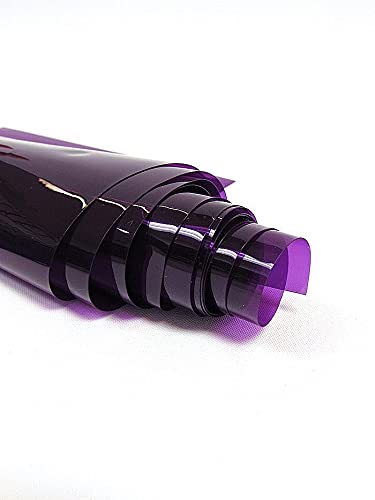 Tinted Plastic Vinyl Fabric - 12 Gauge - Sold by The Yard DIY Table Covers Machinery Tent Windows Waterproof Covering Lining (Purple)