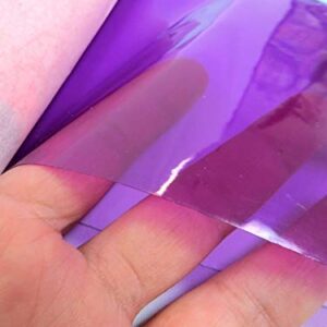 Tinted Plastic Vinyl Fabric - 12 Gauge - Sold by The Yard DIY Table Covers Machinery Tent Windows Waterproof Covering Lining (Purple)