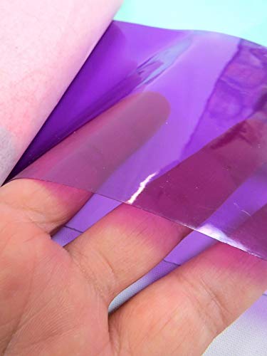 Tinted Plastic Vinyl Fabric - 12 Gauge - Sold by The Yard DIY Table Covers Machinery Tent Windows Waterproof Covering Lining (Purple)