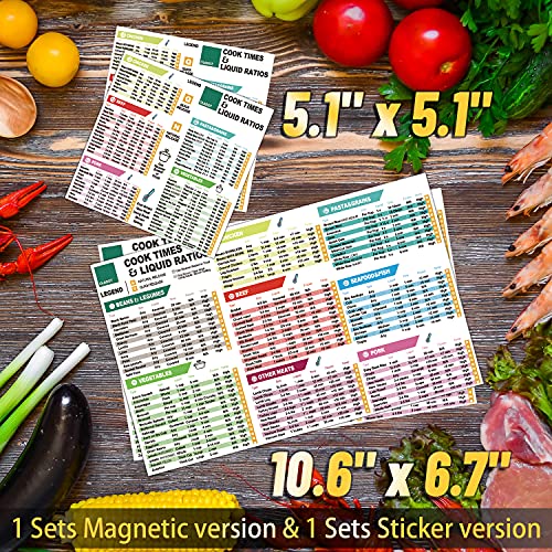 Instant Pot Cheat Sheet Magnet Set- Instant Pot Accessories Quick Reference Guide Magnets- Healthy Handy Kitchen Recipe Cookbook