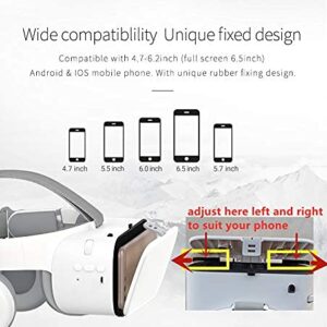 3D Virtual Reality VR Headset with Wireless Remote Control, VR Goggles/Glasses for IMAX Movies & Play Games, Compatible for Android iOS iPhone 12 11 Pro Max Mini X R S 8 7 Samsung 4.7-6.2" Cellphone