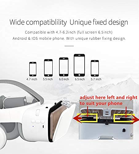 3D Virtual Reality VR Headset with Wireless Remote Control, VR Goggles/Glasses for IMAX Movies & Play Games, Compatible for Android iOS iPhone 12 11 Pro Max Mini X R S 8 7 Samsung 4.7-6.2" Cellphone