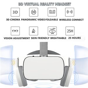 3D Virtual Reality VR Headset with Wireless Remote Control, VR Goggles/Glasses for IMAX Movies & Play Games, Compatible for Android iOS iPhone 12 11 Pro Max Mini X R S 8 7 Samsung 4.7-6.2" Cellphone