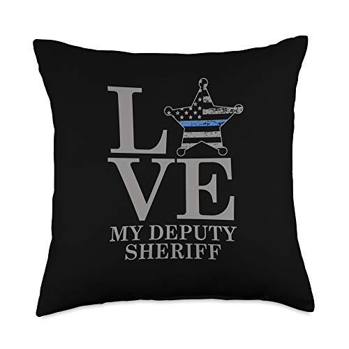 Sheriff Deputy Gear Gifts Wife Mom Gift Love Deputy Sheriff Throw Pillow, 18x18, Multicolor