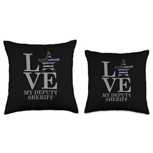 Sheriff Deputy Gear Gifts Wife Mom Gift Love Deputy Sheriff Throw Pillow, 18x18, Multicolor