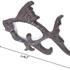 Heavy Duty Rustic Cast Iron Decorative Wall Hook Kitchen Living Room Bathroom Wall Decoration (Fish)