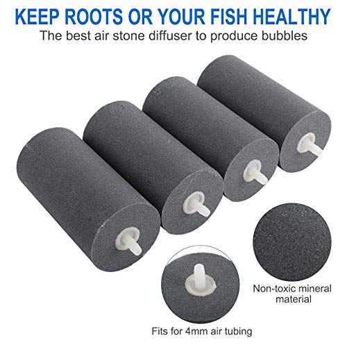 XMSound 4 Pack Large Air Stones Cylinder for Ponds, Aquarium or Fish Tank, Air Stone Diffuser Produces Fine Bubbles 4Inch X 2 Inch