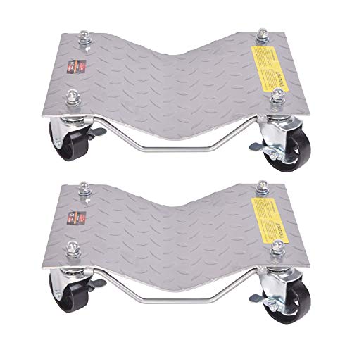 2 Pack Wheel Dolly Set, Car Tire Dolly – 3,000 lbs Pound Total Capacity Stake Dollies for Tow or Vehicle Storage