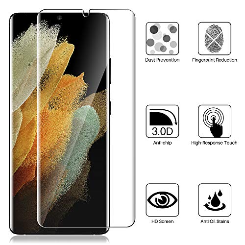 LK 3 Pack Screen Protector for Samsung Galaxy S21 Ultra, Self-Healing TPU Film, Anti-Scratch, No Bubble, Touch Sensitive, Support In-Display Fingerprint Scanner, Alignment Tool Included