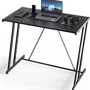 Computer Desk Mehoom Study Desk for Home Office, Writing Desk for Small Space Office, Modern Simple Design Laptop Desk, Small Computer Table, 35.4" Black Corner Desk