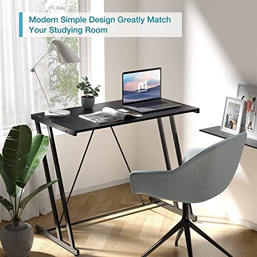 Computer Desk Mehoom Study Desk for Home Office, Writing Desk for Small Space Office, Modern Simple Design Laptop Desk, Small Computer Table, 35.4" Black Corner Desk