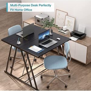 Computer Desk Mehoom Study Desk for Home Office, Writing Desk for Small Space Office, Modern Simple Design Laptop Desk, Small Computer Table, 35.4" Black Corner Desk