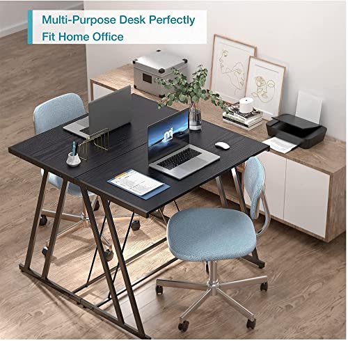 Computer Desk Mehoom Study Desk for Home Office, Writing Desk for Small Space Office, Modern Simple Design Laptop Desk, Small Computer Table, 35.4" Black Corner Desk