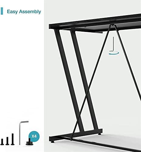 Computer Desk Mehoom Study Desk for Home Office, Writing Desk for Small Space Office, Modern Simple Design Laptop Desk, Small Computer Table, 35.4" Black Corner Desk