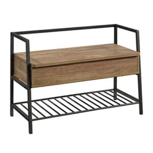 sauder north avenue storage bench, l: 35.43" x w: 15.51" x h: 24.09", sindoori mango finish