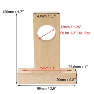 Coshar Wood Rod Holder, Ceiling Mount Closet Pole Socket Pipe Bracket Holder with Screws, 4 Pack, Fit 1.2inch/30mm Diameter Pole