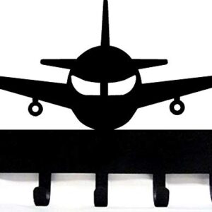 The Metal Peddler Airplane #1 Key Rack Holder for Wall - Small 6 inch Wide - Made in USA; Gifts for Pilots