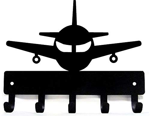 The Metal Peddler Airplane #1 Key Rack Holder for Wall - Small 6 inch Wide - Made in USA; Gifts for Pilots