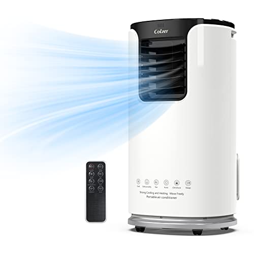 COLZER Portable Air Conditioners 14,000 BTU Portable AC Unit 4-in-1 Air Conditioner Portable for Room up to 500 Sq. Ft. Large, Mobile Cooler with Remote Control