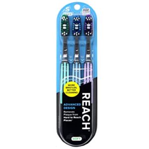 Reach Advanced Design Soft Toothbrushes, Colors May Vary, 3 Count (Pack of 2) Total 6 Toothbrushes