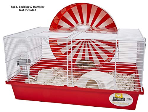 Ferplast "Coney Island Theme Modular Hamster Cage Featuring XXL 11.75-Inch Diameter Exercise Wheel, Includes All Accessories, 19.7L x 13.8W x 9.8H Inches,