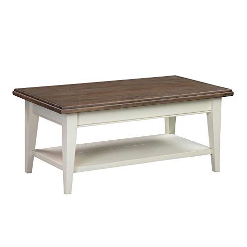 Amazon Brand - Stone & Beam Rustic Reclaimed Pine Coffee Table, 41"W, White