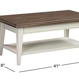 Amazon Brand - Stone & Beam Rustic Reclaimed Pine Coffee Table, 41"W, White