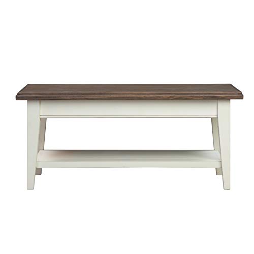 Amazon Brand - Stone & Beam Rustic Reclaimed Pine Coffee Table, 41"W, White