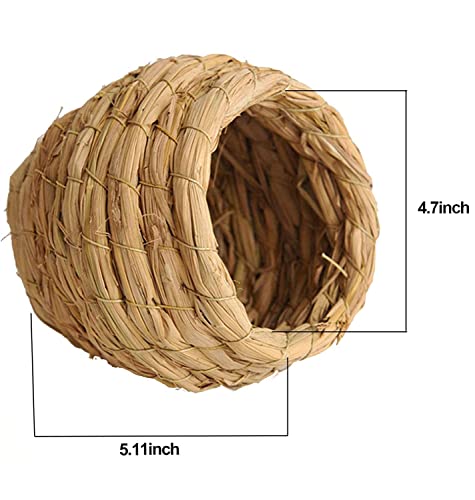 kathson Birdcages Straw Bird Nests Natural Grass Woven Birdhouse Resting Breeding Nesting Cages Hideaway Shelter for Finch Canary Budgie Lovebird Pearl Bird and Small Parrot 