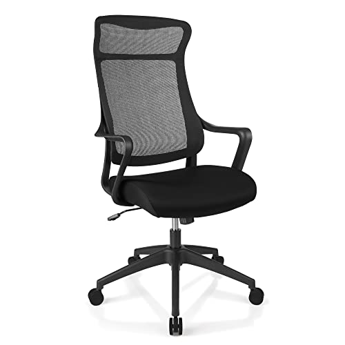 Realspace® Lenzer Mesh High-Back Task Chair, Black