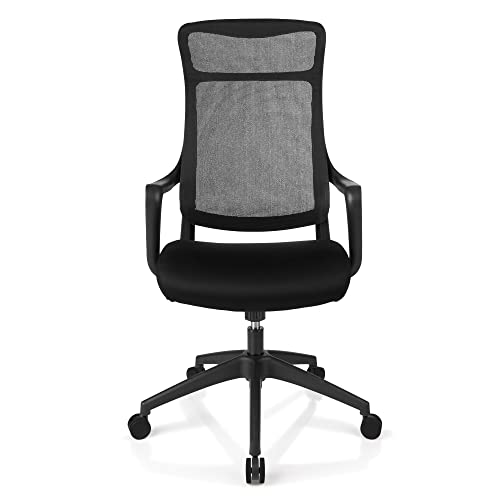 Realspace® Lenzer Mesh High-Back Task Chair, Black