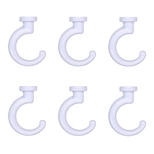 6 Sets Large Swag Ceiling Hooks Heavy Duty Swag Hook with Hardware for Hanging Plants Ceiling Installation Cavity Wall Fixing (White)