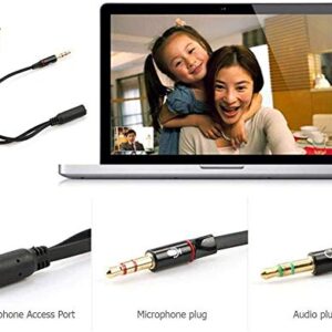 klangdorf Headphone mic Audio Y Splitter - AUX Adapter 3.5mm Female to 2 Male. Earphones to PC, Computer, Laptop. Single Jack to Mic and Audio Voice Sound