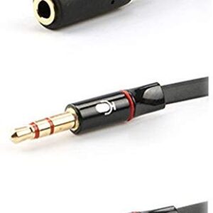 klangdorf Headphone mic Audio Y Splitter - AUX Adapter 3.5mm Female to 2 Male. Earphones to PC, Computer, Laptop. Single Jack to Mic and Audio Voice Sound