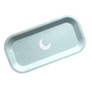 Brando Moon Small Tray - Green Lightweight Bio Tray - Made from Plants - Eco Friendly Low Carbon Kitchen Tool - Curved Edges and Smooth Surface - Travel Size 8 x 4.1 inches