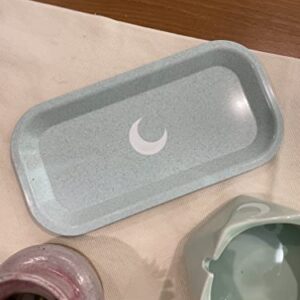 Brando Moon Small Tray - Green Lightweight Bio Tray - Made from Plants - Eco Friendly Low Carbon Kitchen Tool - Curved Edges and Smooth Surface - Travel Size 8 x 4.1 inches