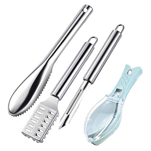 4 Pieces Fish Scaler，fish scale remover，fish peeler，fish cleaningTool for Fish Scales Removing Peeling