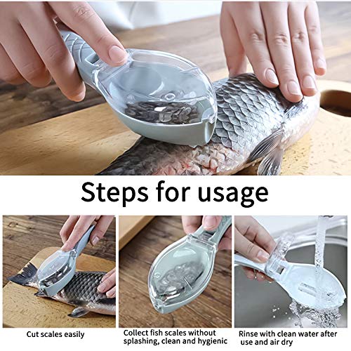 4 Pieces Fish Scaler，fish scale remover，fish peeler，fish cleaningTool for Fish Scales Removing Peeling