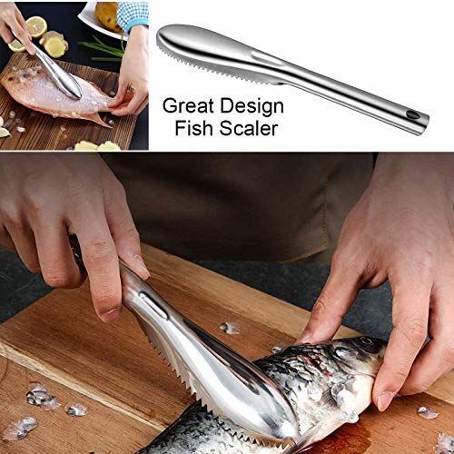 4 Pieces Fish Scaler，fish scale remover，fish peeler，fish cleaningTool for Fish Scales Removing Peeling