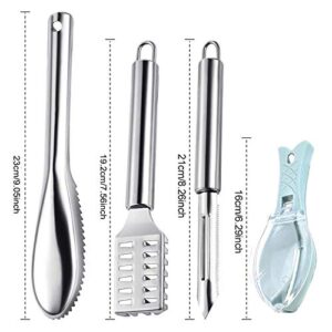 4 Pieces Fish Scaler，fish scale remover，fish peeler，fish cleaningTool for Fish Scales Removing Peeling