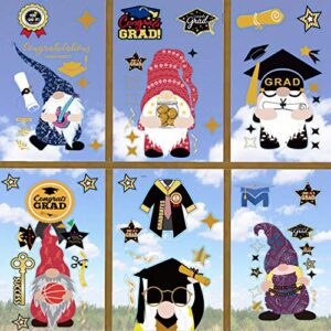 dmhirmg graduation window clings, graduation decorations, graduation decal stickers for graduation decorations with removable vinyl window sticker decals for home,school, graduation party 9 sheet