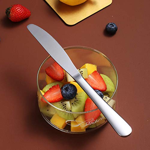 Dinner Knives Set Of 6, Berglander Stainless Steel Shiny Mirror Dinner Knife, Butter Knife Spreader Table Knives Sturdy And Dishwasher Safe