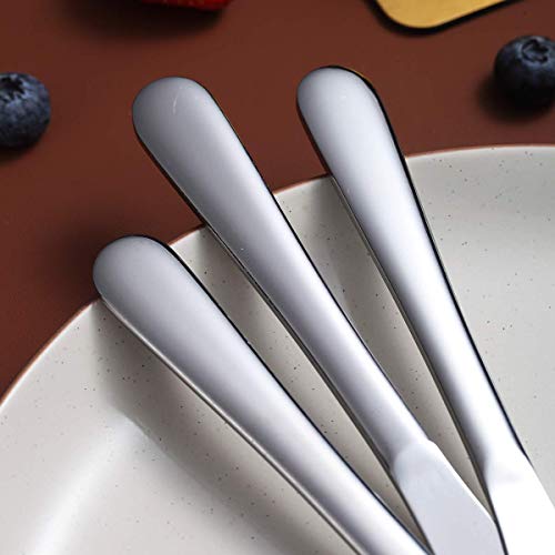 Dinner Knives Set Of 6, Berglander Stainless Steel Shiny Mirror Dinner Knife, Butter Knife Spreader Table Knives Sturdy And Dishwasher Safe