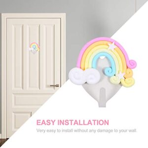 SOIMISS 2pcs Rainbow Wall Hook Cute Hook Drill Free Wall Hangers Key Hat Towel Hooks for Home Office Kids Room Hook Decoeration