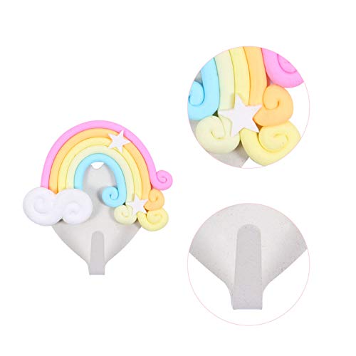 SOIMISS 2pcs Rainbow Wall Hook Cute Hook Drill Free Wall Hangers Key Hat Towel Hooks for Home Office Kids Room Hook Decoeration