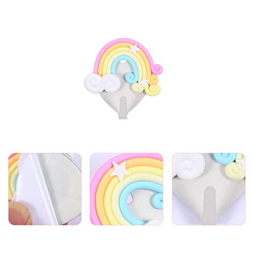 SOIMISS 2pcs Rainbow Wall Hook Cute Hook Drill Free Wall Hangers Key Hat Towel Hooks for Home Office Kids Room Hook Decoeration