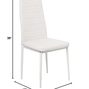 IDS Online Modern Faux Leather with Metal Legs High Back Padded Seat Chair for Kitchen, Dining Living Room, Restaurant, Single, White