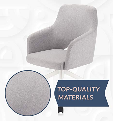 Novigo Upholstered Home Office Kid's Desk Chair Task Chair Leisure Chair for Bedroom Studying Room Vanity Room Grey