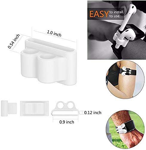 Loirtlluy 4 in 1 Anti-Lost Accessories for Airpods, Airpods Strap Magnetic Cord, Ear Hooks and Covers Compatible with Airpods 1 & 2, Airpods Watch Band Holder, White